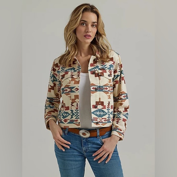 Wrangler | Jackets & Coats | Wrangler Womens Retro Aztec Denim Jacket ...